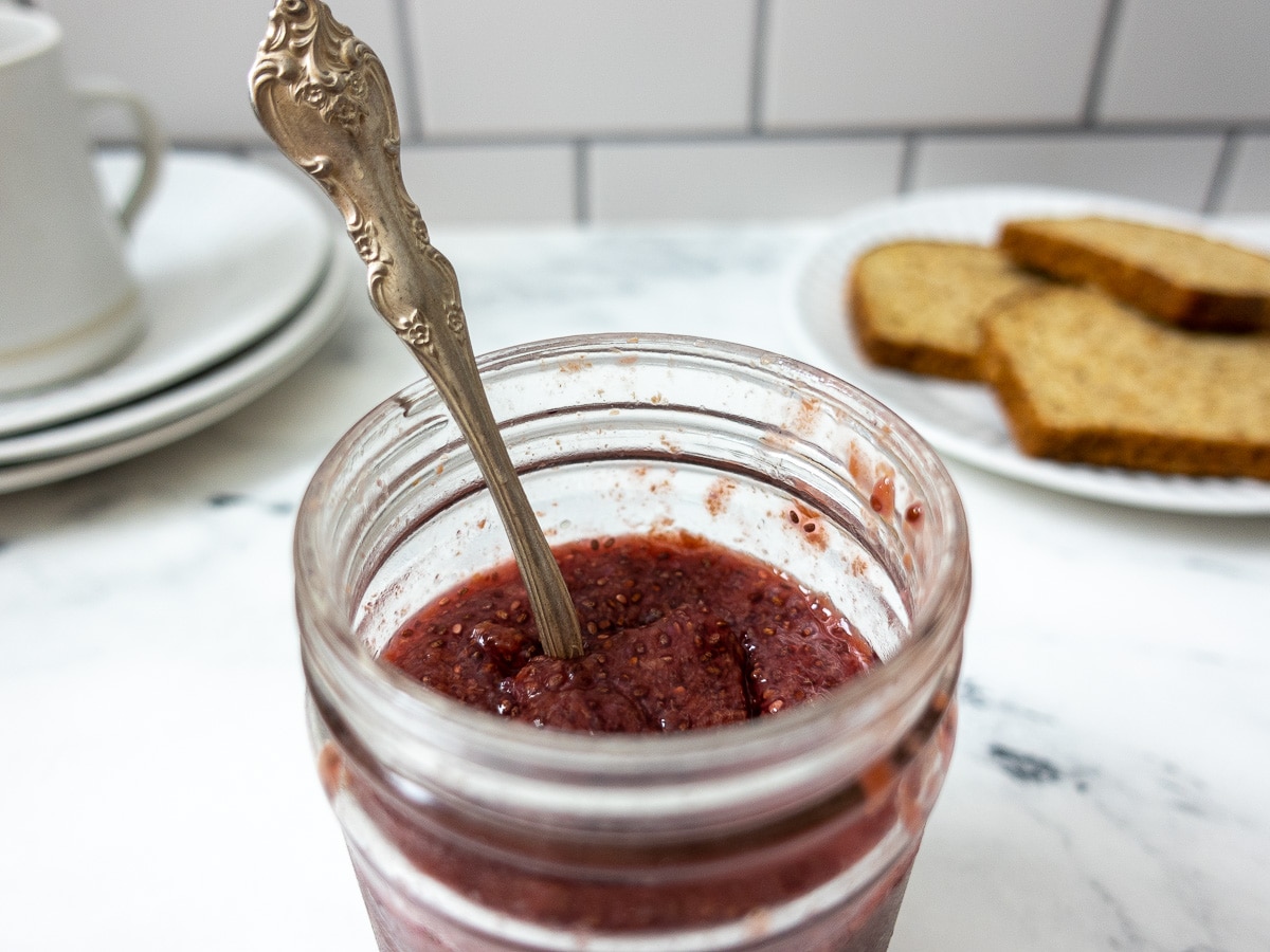 Vegan Chia Jam - Cherry Chia Jam - Flax and Sugar