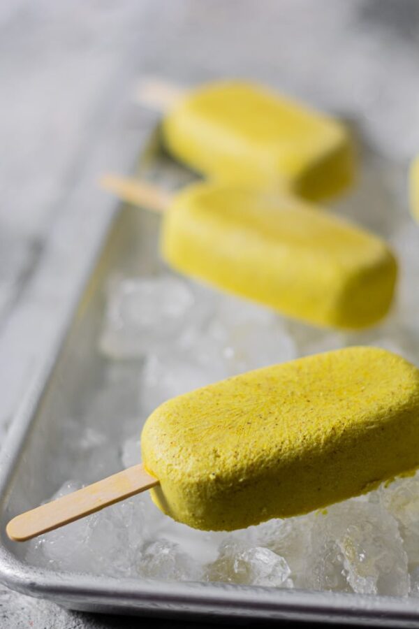Coconut Golden Milk Popsicles - Benefits of Turmeric- Flax and Sugar